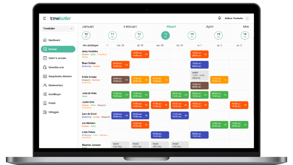Personeelsplanning maken - Eenvoudig te delen met personeel.